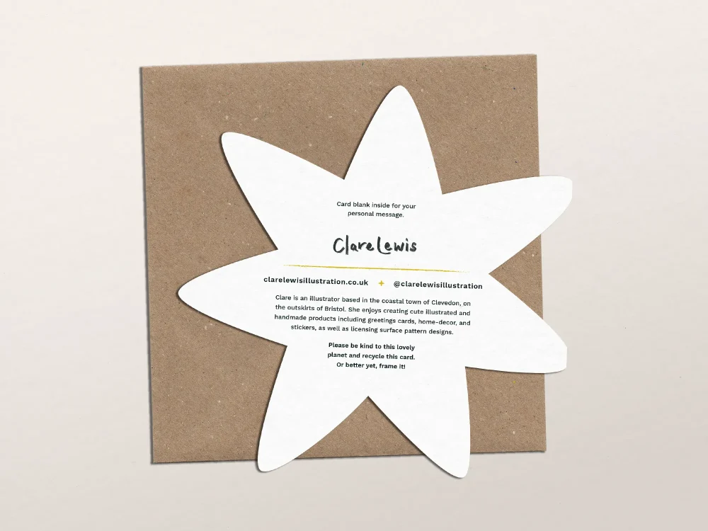 Star Shaped Card | Clare Lewis Illustration